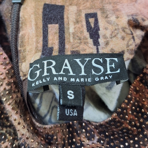 Grayse | Dresses | New Grayse Kelly Marie Gray Croc Gold Copper Embellished Knit Midi Dress S ...